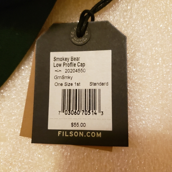 Filson | Accessories | Nwt Filson Smokey Bear Low Profile Hat Cap Green ...
